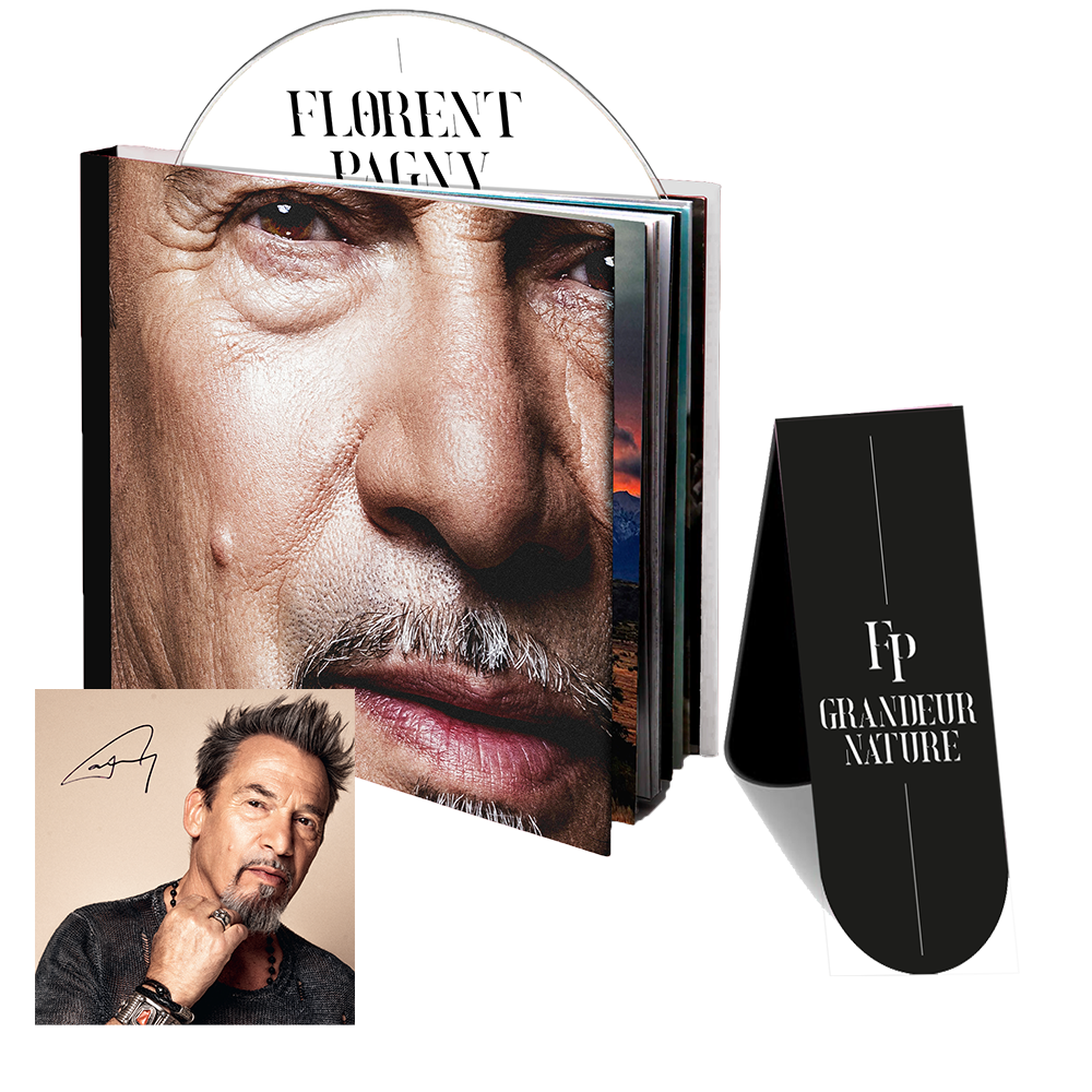 Pack Livre Disque "Grandeur Nature" avec Carte Signée Imprimée et Marq - Store Florent Pagny
